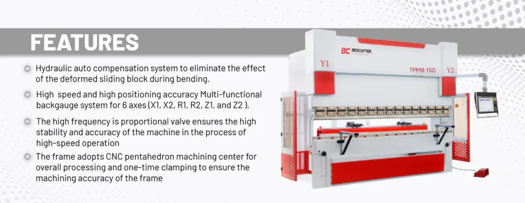 BesCutter PB Series 100/150/350 Ton 10/13FT Delem DA66T/DA69T CNC Press Brake - ModernFab Machinery