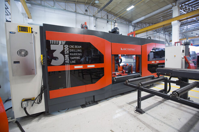 3ADM 10 Axis Three Spindle CNC Beam Drill Line - ModernFab Machinery